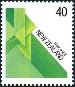Stamp: Knot ('Pona') (New Zealand(Visual Arts 1987: Fibre) Mi:NZ 1006 ...