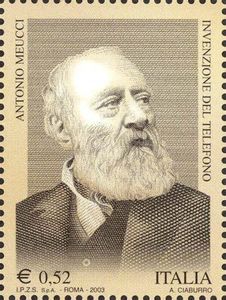 Stamp: Antonio Meucci (Italy(Invention of the Telephone) Mi:IT 2913,Yt ...
