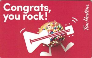 Gift Card: Congrats, you rock! (Timbit with guitar) (Tim Hortons ...