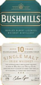 Drink Label: Bushmills Single Malt Irish 10 Years Old (Old Bushmills ...