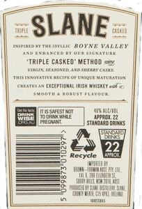 Drink Label: Slane Irish Triple Casked (Slane Distillery, IrelandCol:IE ...