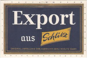 Drink Label: Schlitz Export (Auerhahn Bräu Schlitz, Germany, Federal ...