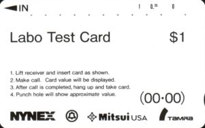 Phonecard: Labo Test Card 1$ (NYNEX) (Test, Proof, Sample & Demo Cards ...