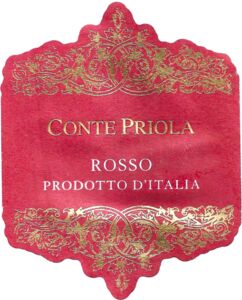 Drink Label: Conte Priola Rosso Prodotto d'italia (A.D.V., ItalyCol:IT ...