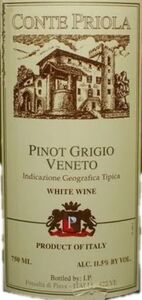 Drink Label: Conte Priola Pinot Grigio Veneto White (I.P., ItalyCol:IT ...