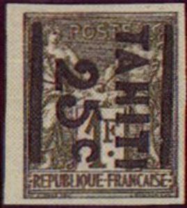Stamp: Type Sage overprint and surcharge (TahitiMi:FR-TA 5,Sn:FR-TA 4 ...