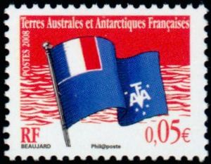Timbre: TAAF Flag (Terres australes et antarctiques françaises ...