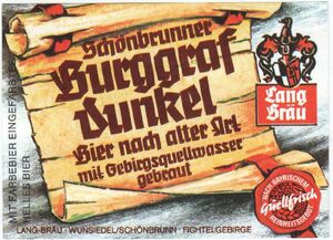 Drink Label: Burggraf dunkel (Brauerei Schaffer Schaittach, Germany ...