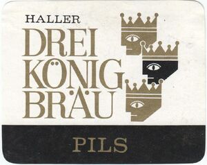 Flaschenetikett: Haller Pils (Drei König Bräu, Schwäbisch Hall ...