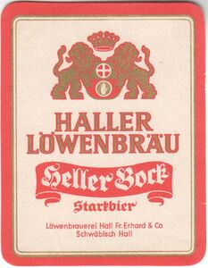 Flaschenetikett: Haller Löwenbräu heller Bock (Löwenbrauerei Hall Fr ...