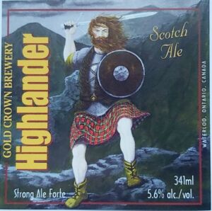 Drink Label: Highlander Scotch Ale (Gold Crown Brewery, CanadaCol:CA ...