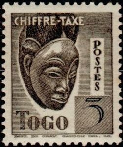 Stamp: Mask, without "RF" (Togo(Mask, without inscription RF) Mi:TG P32 ...