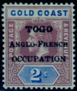 Stamp: Stamp Gold Coast overprinted (Togo(Definitive issue) Mi:GB-TG 41 ...