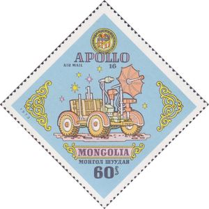 Stamp: Self-propelled device "Rover" (Mongolia(“Apollo” and “Soyuz ...