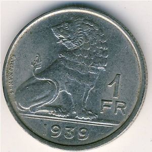 Moneda: 1 Franc (Belgique - België) (Bélgica(1934~1951 - Leopoldo III) WCC:km119