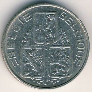 Coin: 1 Franc (België - Belgique) (Belgium(1934~1951 - 4th King Leopold III) WCC:km120