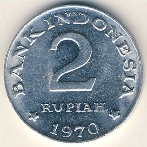 Coin: 2 Rupiah (Indonesia(1970~1978 - Second series) Col:ID-000023,WCC:km21