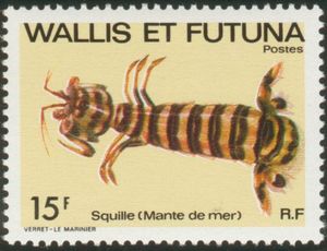 Stamp: Spottail Mantis Shrimp (Squilla mantis) (Wallis and Futuna ...