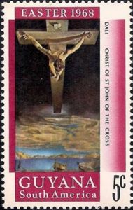 Stamp: Christ of St. John of the Cross by Salvador Dali (Guyana(Easter ...