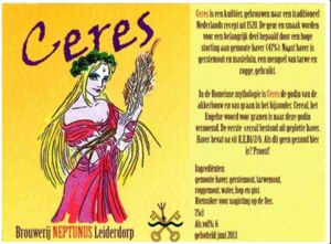 Drink Label: Ceres (Brouwerij Neptunus, NetherlandsCol:NL-BEER-029648