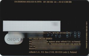 Bank Card: mbank Gold22 (BRE Bank SA/MultiBank/mBank, PolandCol:PL-MC ...