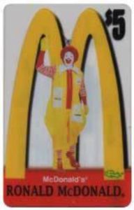 Phonecard: McDonald's 1996: Ronald McDonald Standing (#3 of 10) Acetate ...