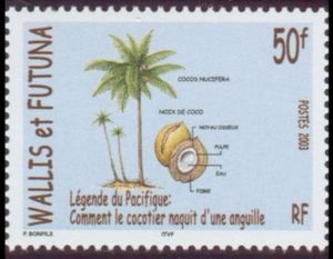Stamp: How the coconut was born an eel (Wallis and Futuna(Legend) Mi:WF ...