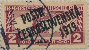 Stamp: Austrian Express Mail from 1917 overprinted (Czechoslovakia ...