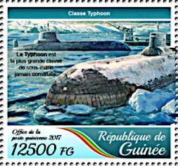 Stamp: Classe Typhoon (Guinea(Submarines (2017)) Mi:GN 12611,Yt:GN 8993