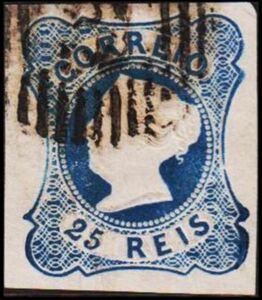 Stamp: Queen Maria II (Portugal(Queen Maria II) Mi:PT 2a,Sg:PT 5,Afi:PT 2c