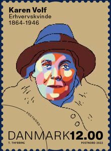 Stamp: Karen Volf, Businesswoman (Denmark(Prominent Danish Women (2022 ...