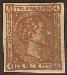 Stamp: Alfonso XII (Philippines(Telegraph Stamps : King Alfonso XII ...