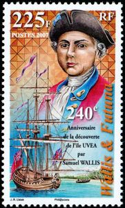 Stamp: 240th Anniversary the Discovery Island Uvea by Samuel Wallis ...