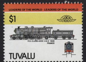 Stamp: P.O. Class 4500 4-6-2 1906 France (Tuvalu(Locomotives) Mi:TV 254 ...