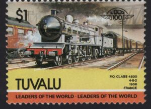 Stamp: P.O. Class 4500 4-6-2 1906 France (Tuvalu(Locomotives) Mi:TV 255 ...