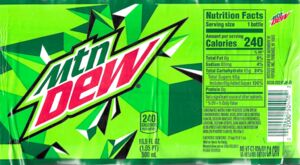 Drink Label: Mtn Dew (Pepsico, INC, United States of AmericaCol:US-SODA ...