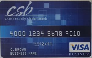 Functional Card: csb Visa Business (Banks, Worldwide(Visa) Col:WW-VISA-004