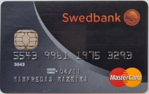 Bank Card: Swedbank Mastercard (Swedbank, LithuaniaCol:LT-MC-0025