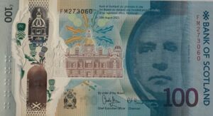 Billete de Banco: 100 Sterling (Escocia(Bank of Scotland 2016-2021 ...