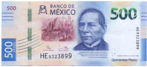 Billete de Banco: 500 Pesos (México(2017-2022 "Historical Identity and ...