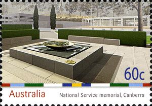 Stamp: National Service Memorial, Canberra (Australia(Dedication of ...