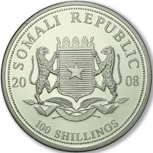 Coin: 100 Shillings (Elephant Herd - Gilt edition) (Somalia(2004~Today ...