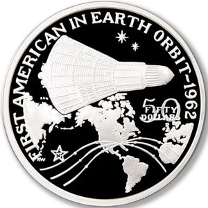 Coin: 50 Dollars (First American in Earth Orbit) (Marshall Islands(1989 ...