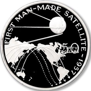 Moneda: 50 Dollars (First Man Made Satellite) (Islas Marshall(1989 - US ...