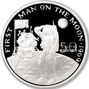 Coin: 50 Dollars (First Man on the Moon) (Marshall Islands(1989 - US in ...