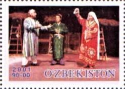 Stamp: Actors Wearing Traditional Costumes (Uzbekistan(10th Anniversary ...