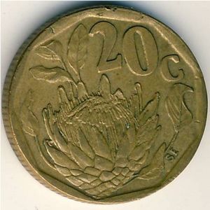 Coin: 20 Cents (South Africa(1961~1994 - First Republic - Circulation ...