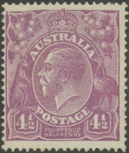 Stamp: King George V (Australia(King George V Issue) Mi:AU 63X,Sn:AU 35 ...
