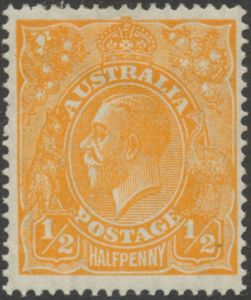 Stamp: King George V (Australia(King George V Issue) Mi:AU 69XA,Sn:AU ...
