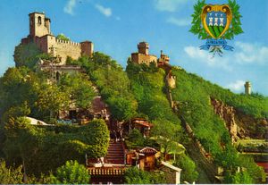 Postcard: Sight of the Three Towers (San Marino(_ San Marino (general ...